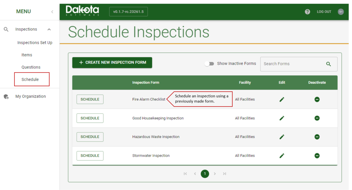 Scheduling an Inspection